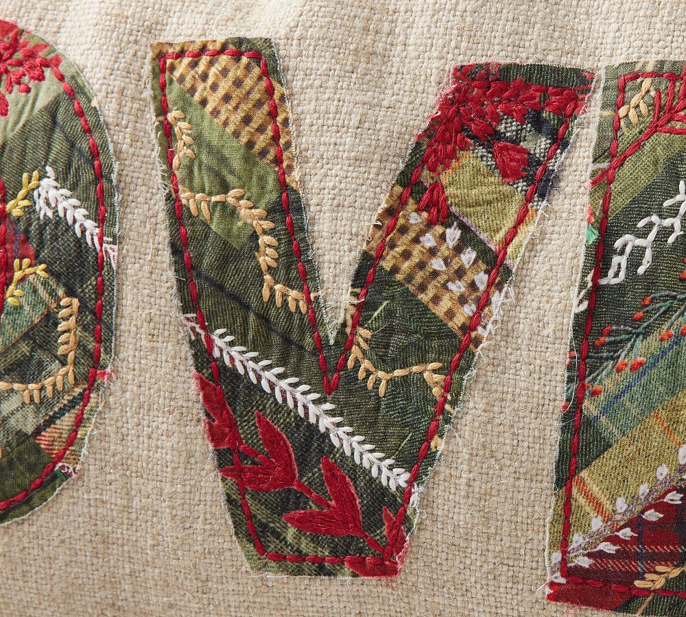 Love Patchwork Lumbar Pillow | Pottery Barn