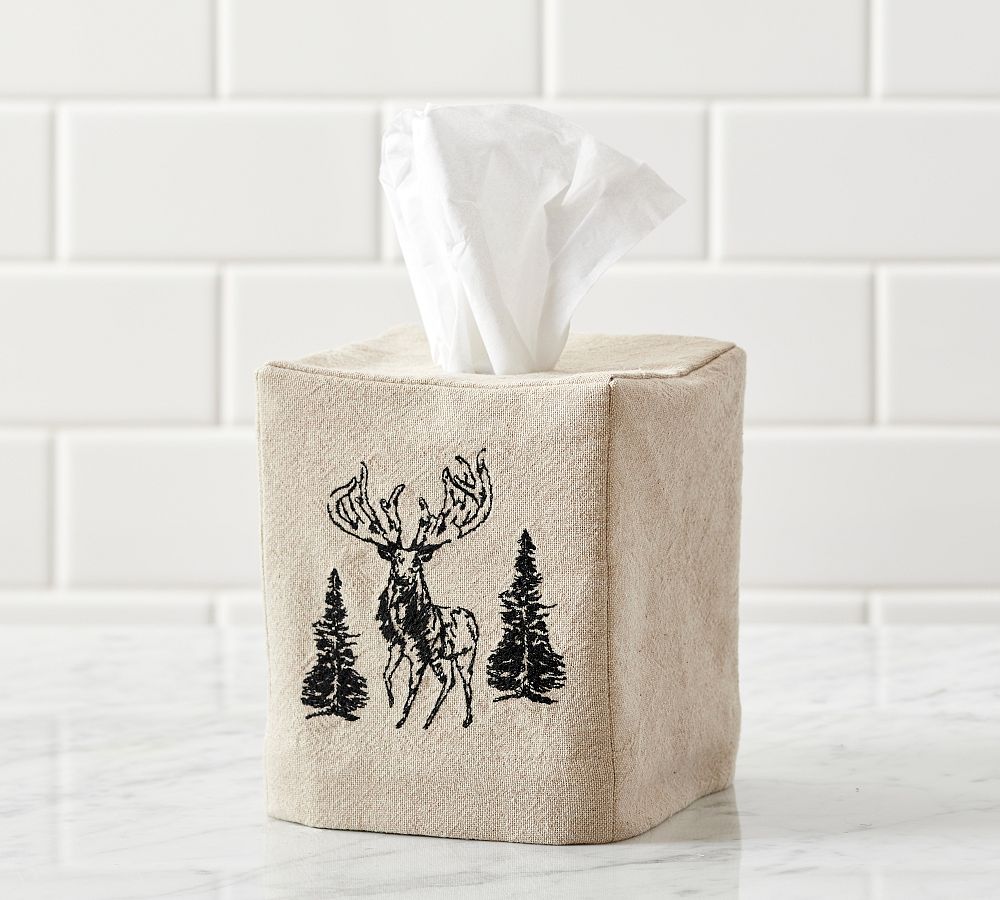 Rustic Forest Tissue Box Cover | Pottery Barn