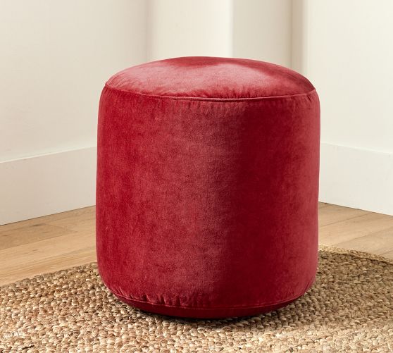 Everywhere Velvet Pouf | Pottery Barn