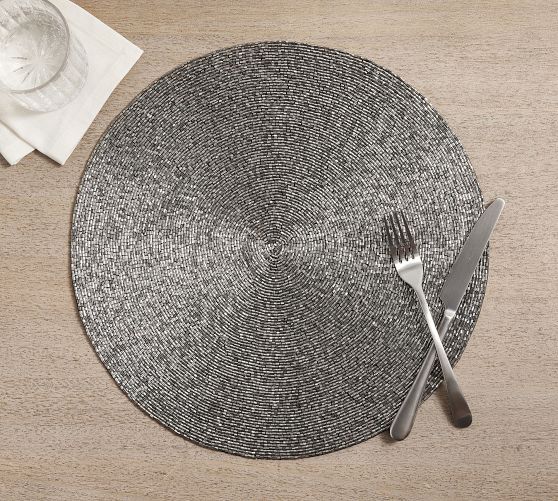 Beaded Cotton Round Placemats | Pottery Barn