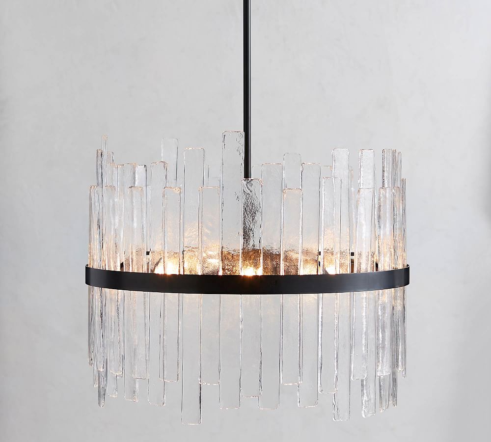 Sander Staggered Glass Round Chandelier | Pottery Barn
