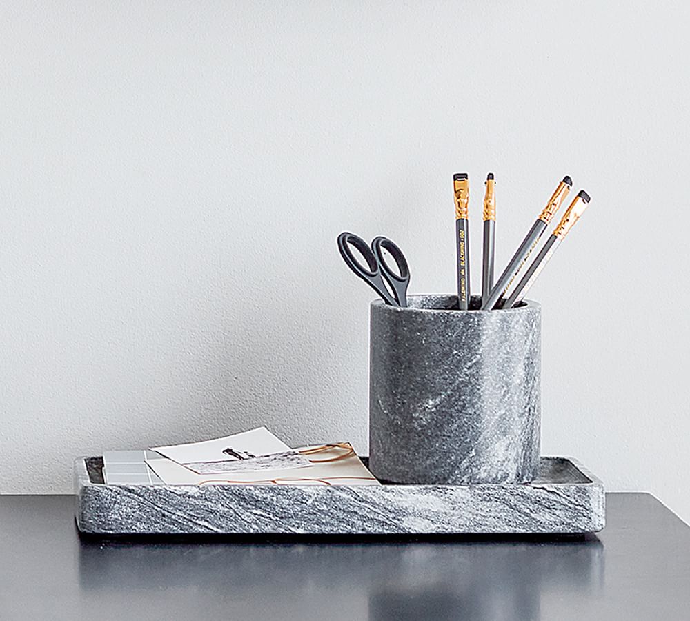 Black Marble Home Office Set | Pottery Barn