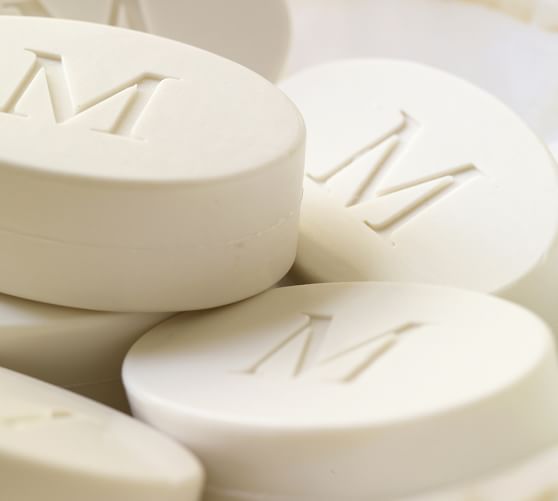 Monogrammed Paperwhite Oval Soap Set | Pottery Barn
