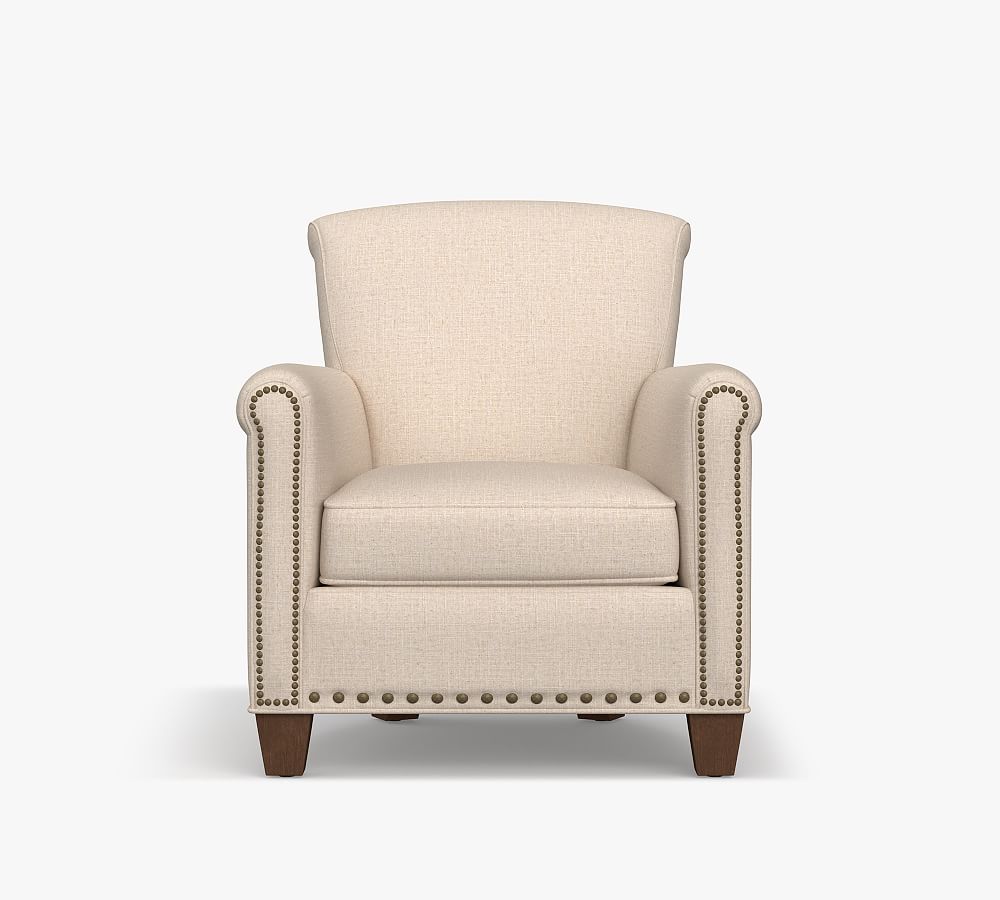 Irving Roll Arm Upholstered Armchair | Pottery Barn