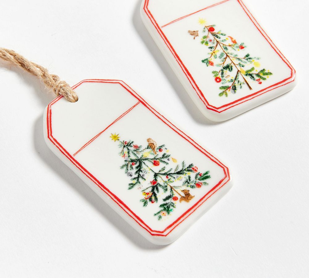 Gift Tag Ceramic Napkin Rings & Place Card Holders - Set of 4 | Pottery ...