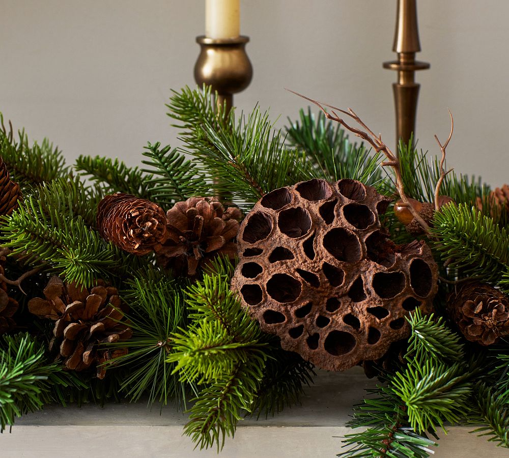 Pine & Lotus Pod Wreath & Garland | Pottery Barn