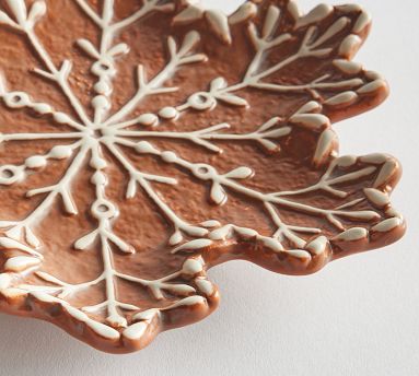 Gingerbread Snowflake Appetizer Plates - Set of 4 | Pottery Barn