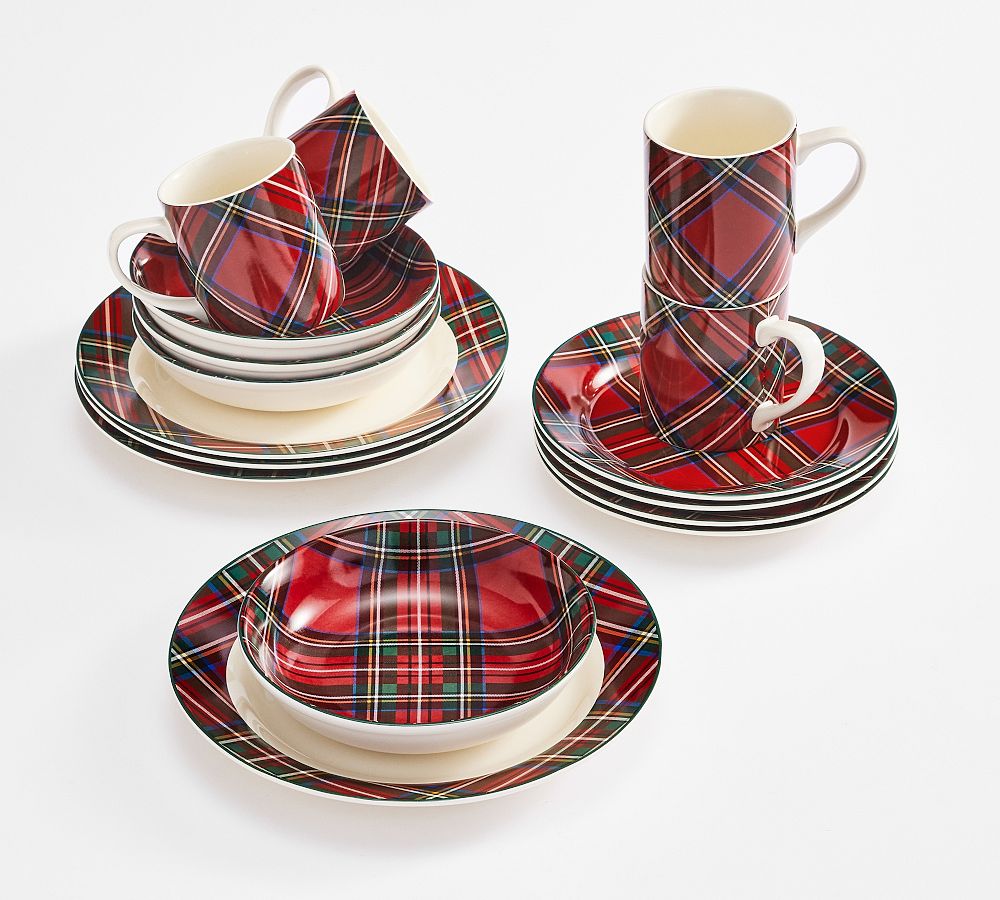 Stewart Plaid Dinnerware Collection | Pottery Barn