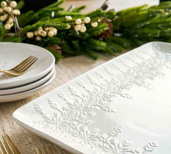 Fair Isle Embossed Rectangular Platter | Pottery Barn