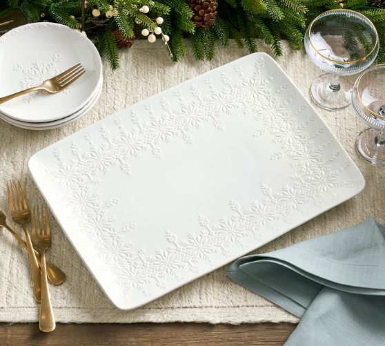 Fair Isle Embossed Rectangular Platter | Pottery Barn