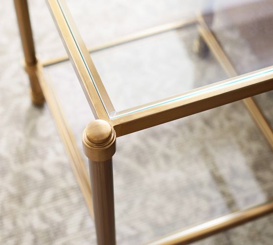 Everson Square Glass Side Table | Pottery Barn
