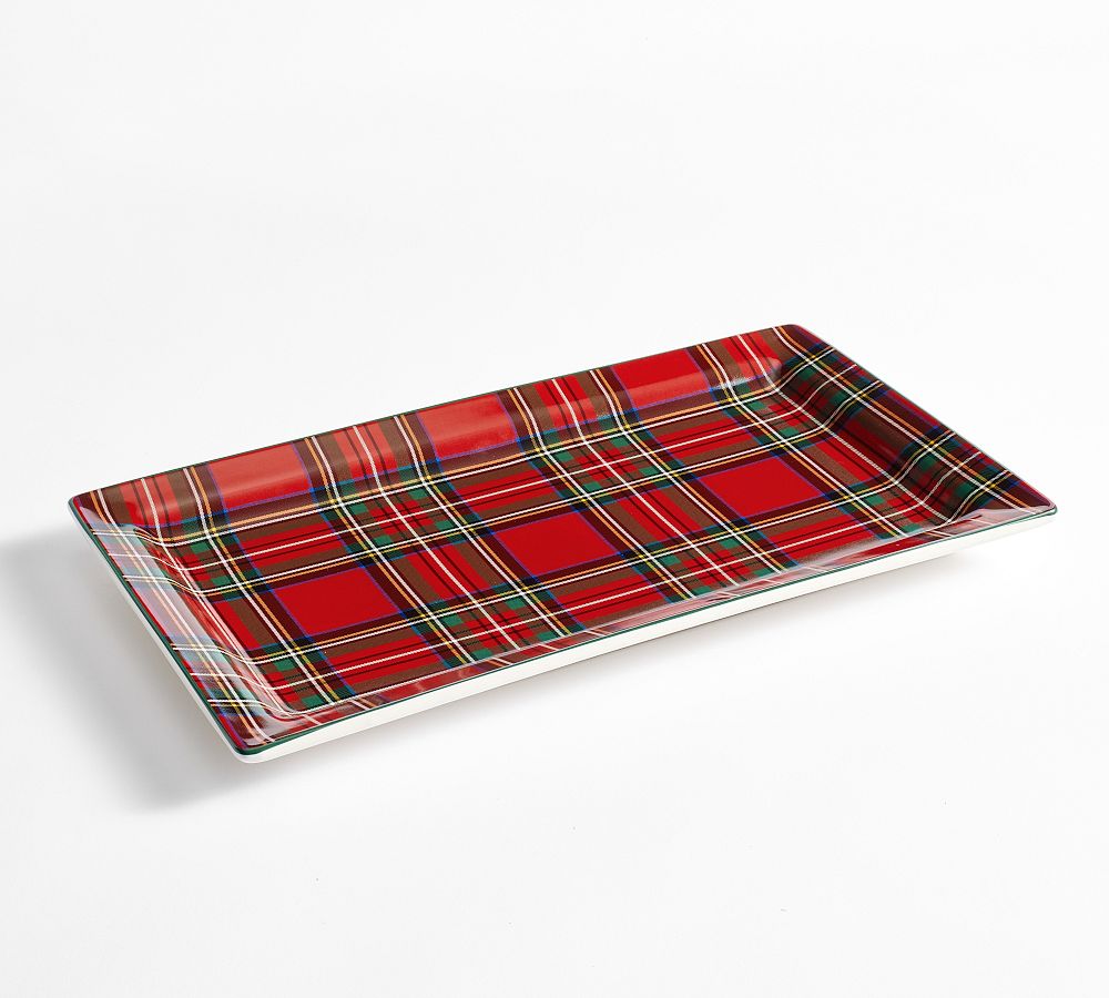 Stewart Plaid Rectangular Platter | Pottery Barn