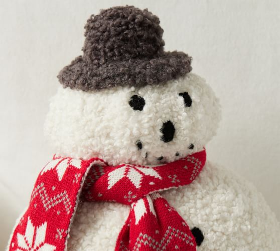 Archie the Snowman Shaped Pillow | Pottery Barn