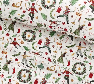 Nutcracker Organic Percale Sheet Set | Pottery Barn