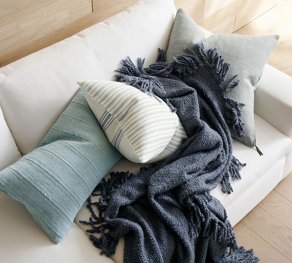 Relaxed Striped Lumbar Pillow | Pottery Barn