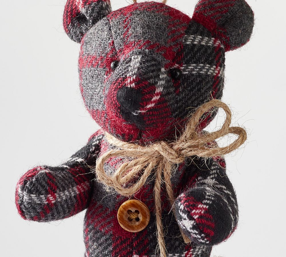St Jude's Plaid Bear Ornament | Pottery Barn