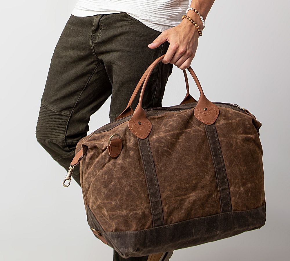 Brixton Waxed Canvas Weekender Bag & Dopp Kit | Pottery Barn