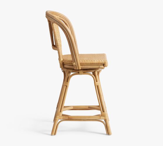 Cafe Bistro Rattan Swivel Counter Stool | Pottery Barn