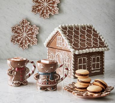 Gingerbread Snowflake Appetizer Plates - Set of 4 | Pottery Barn