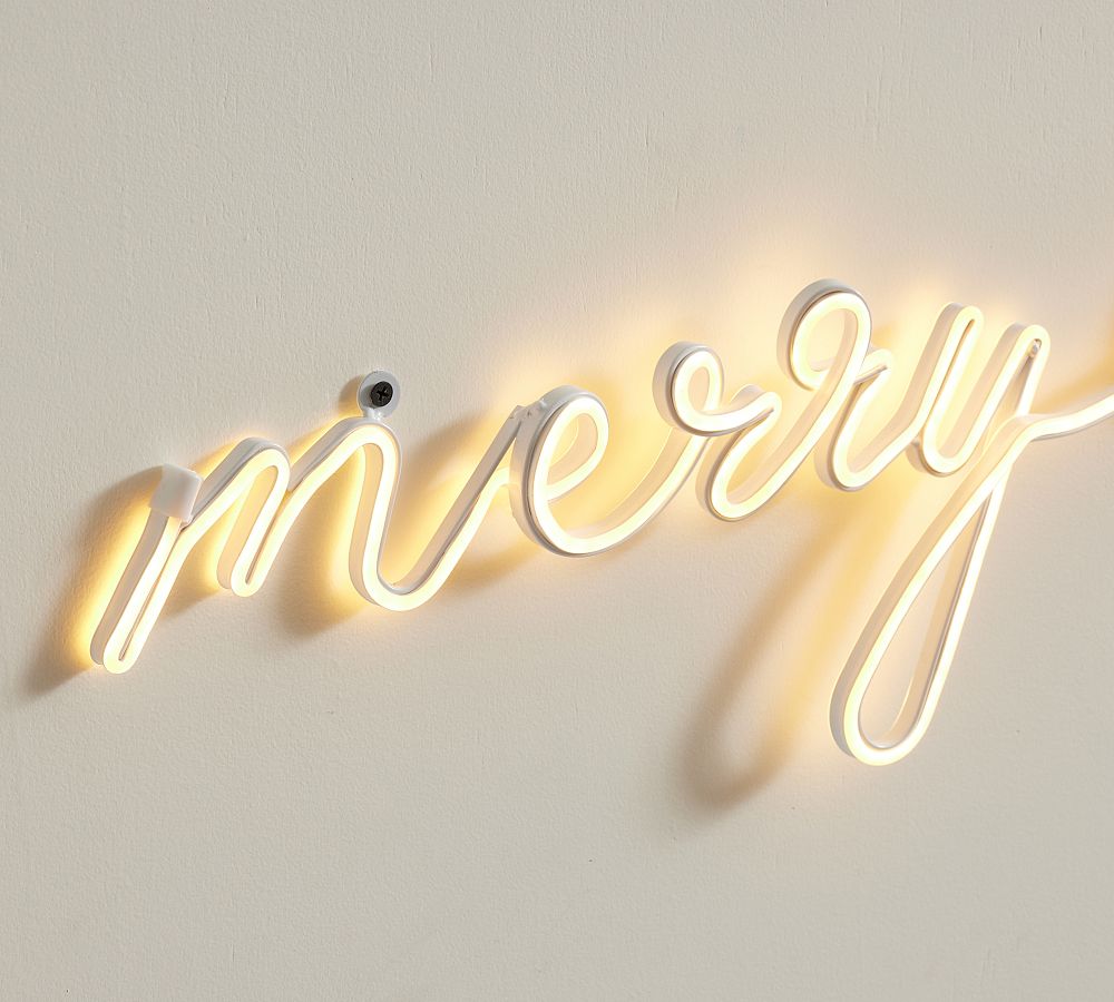 Merry Everything LED Sign | Pottery Barn