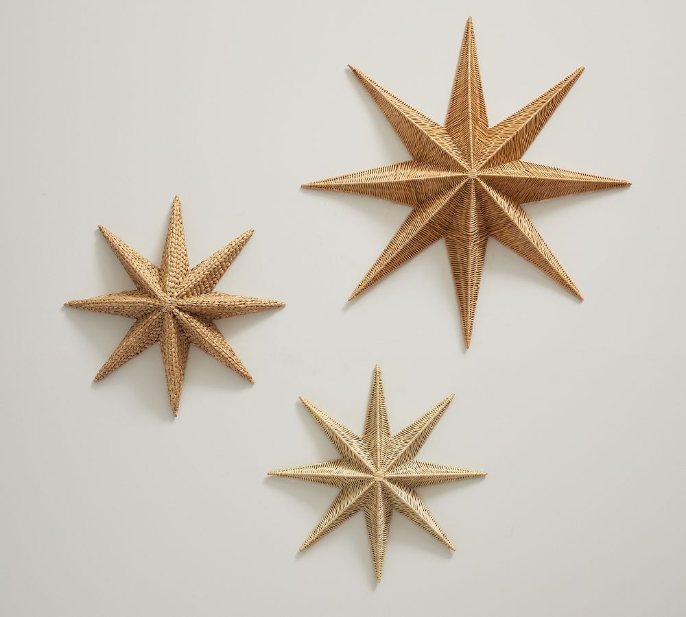 Woven Stars Wall Art - Set of 3 | Pottery Barn