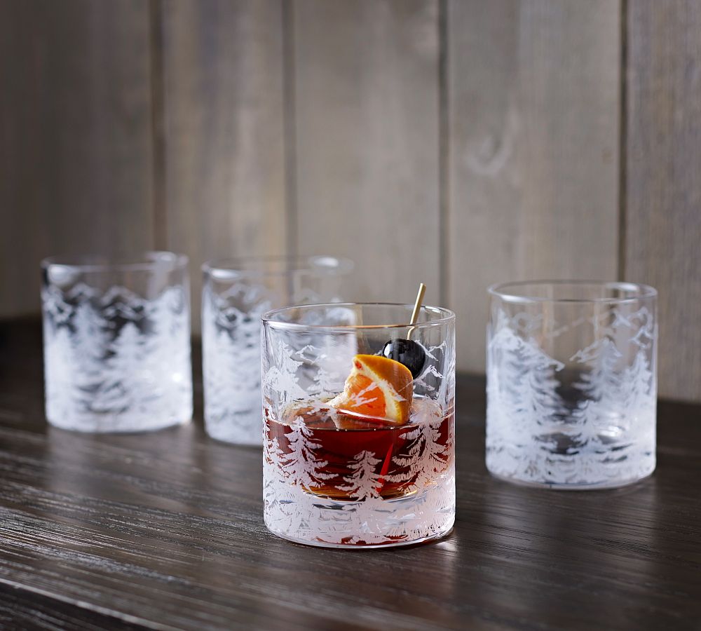 Rustic Forest Cocktail Glasses - Set of 4 | Pottery Barn
