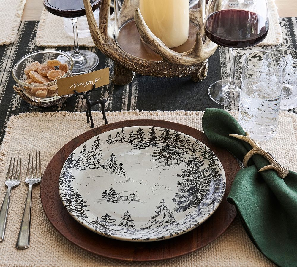 Rustic Forest Stoneware Dinner Plates - Set of 4 | Pottery Barn