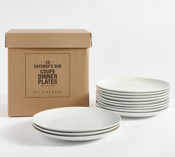Caterer's Box Coupe Porcelain Dinner Plates - Set of 12 | Pottery Barn