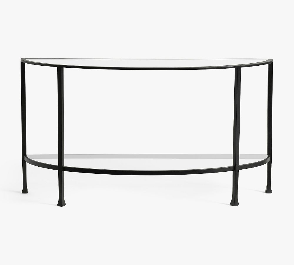 Tanner Demilune Glass Grand Console Table | Pottery Barn