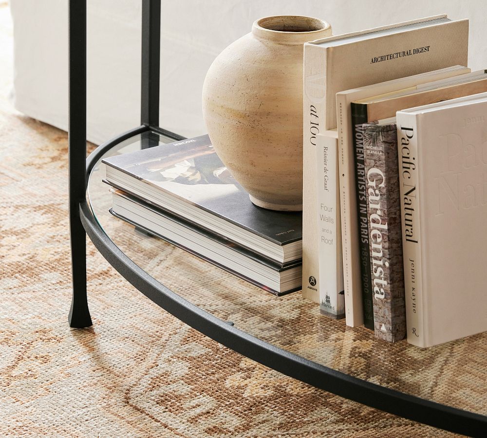 Tanner Demilune Glass Grand Console Table | Pottery Barn