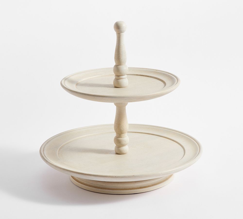 Turned Wood Tiered Stand | Pottery Barn