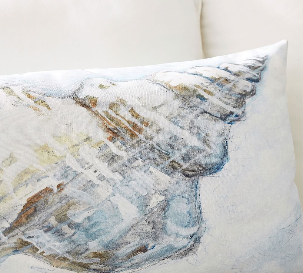 Pacific Shell Printed Outdoor Lumbar Throw Pillow | Pottery Barn
