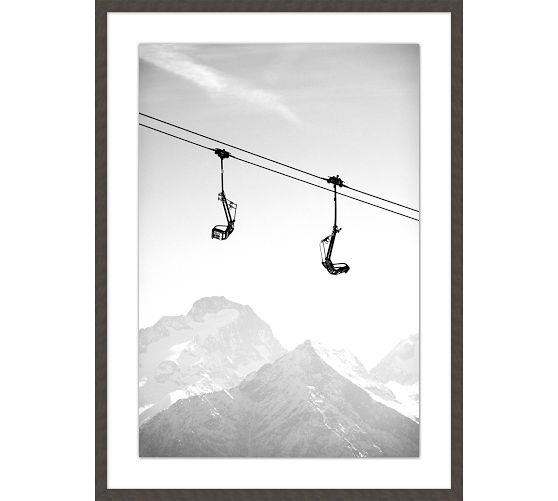 Ski Lift Diagonal Framed Print | Pottery Barn