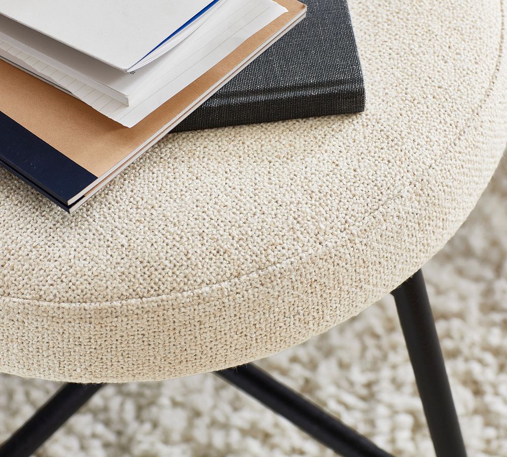 Maison Round Upholstered Swivel Accent Stool | Pottery Barn
