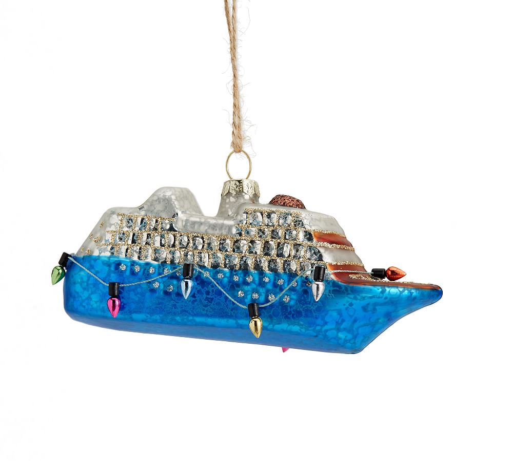 Mercury Glass Cruise Ship Ornament | Pottery Barn