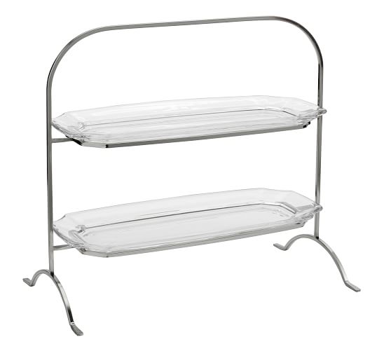 Grace Pressed Glass Tiered Stand | Pottery Barn