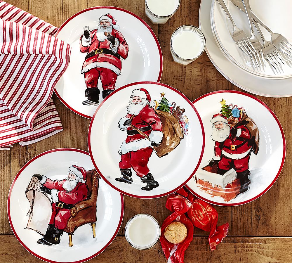 Painted Santa Claus Dinnerware | Pottery Barn