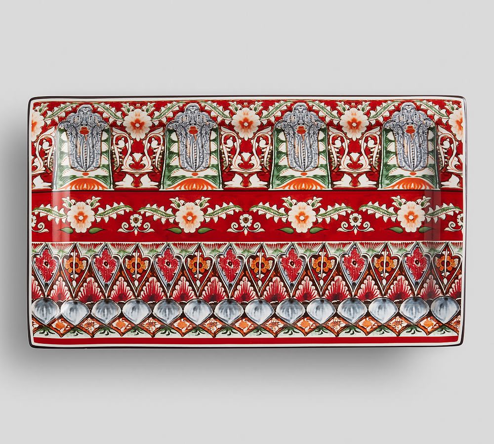 Mezze Rectangular Platter - Red | Pottery Barn