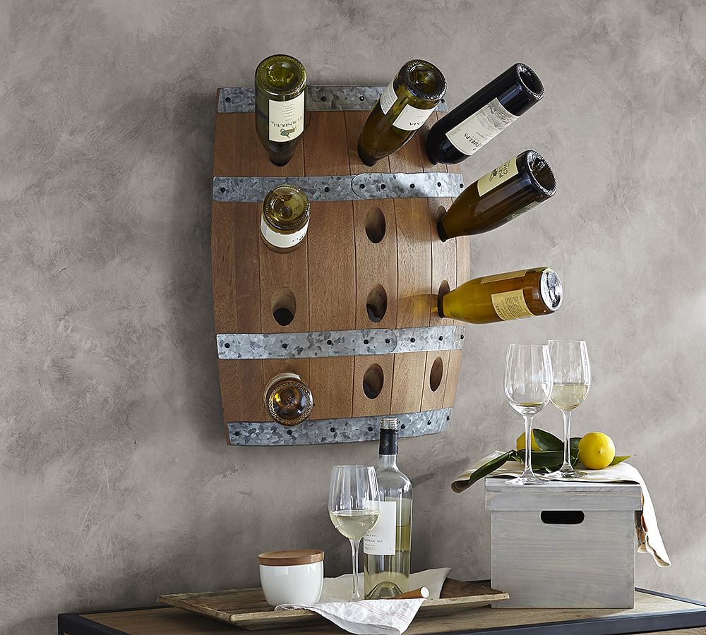 Wine Barrel Wall Mount Wine Rack | Pottery Barn