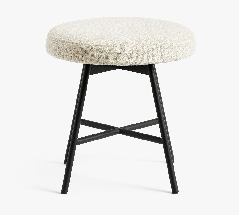 Maison Round Upholstered Swivel Accent Stool | Pottery Barn