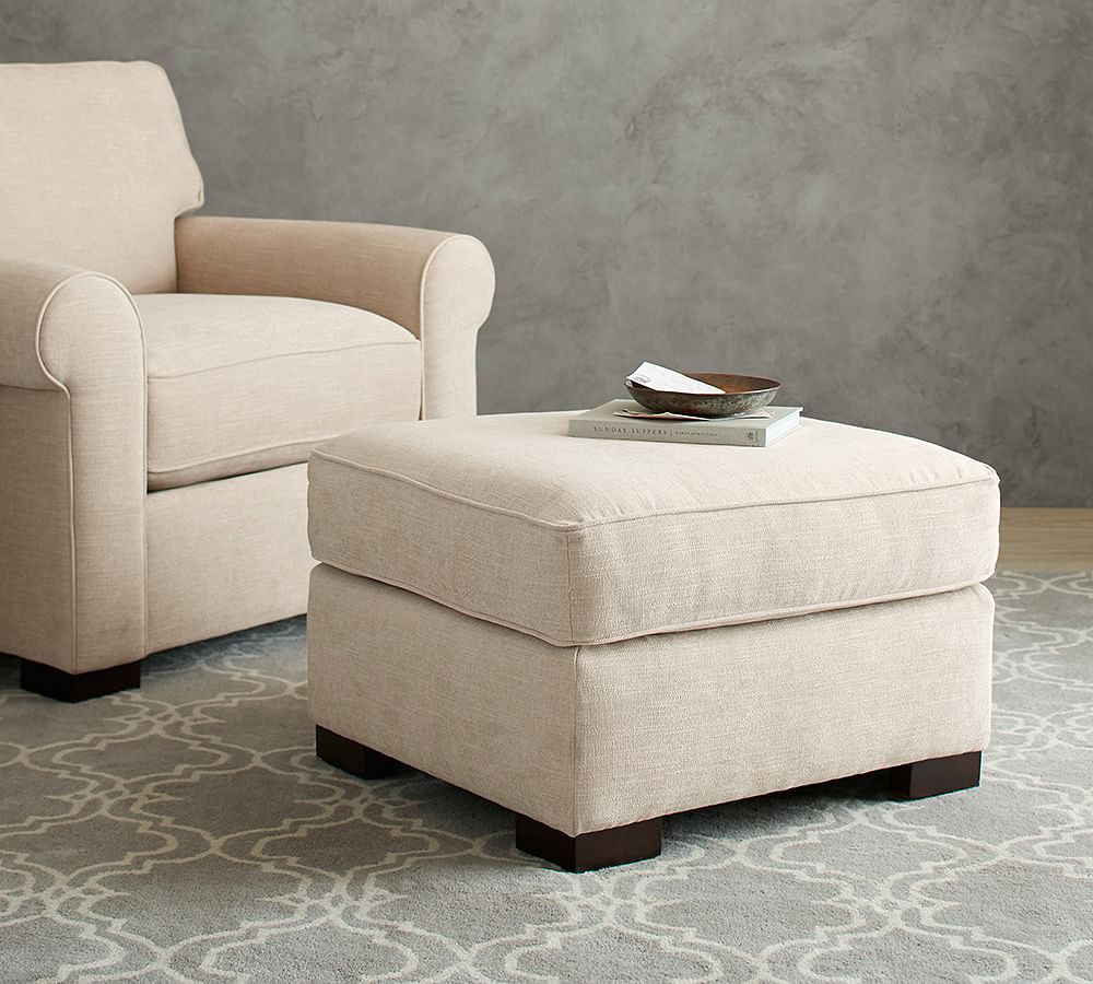 Townsend Upholstered Ottoman | Pottery Barn