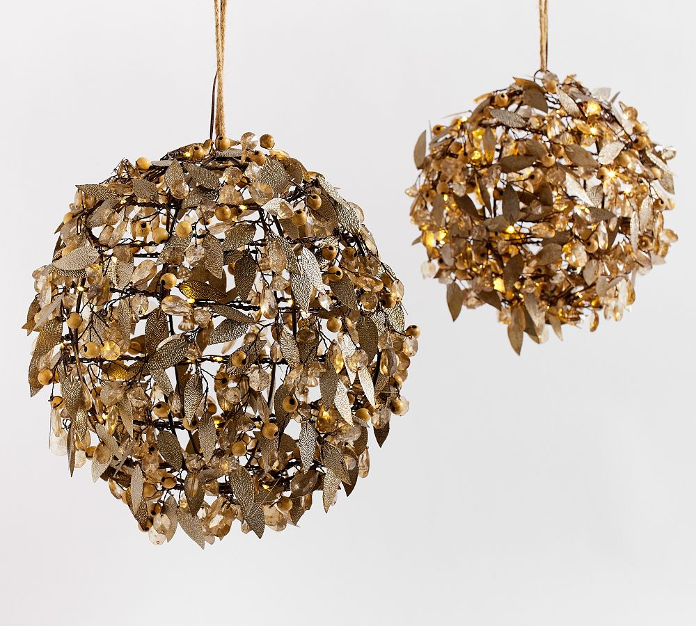 Lit Rustic Leaf Orb | Pottery Barn