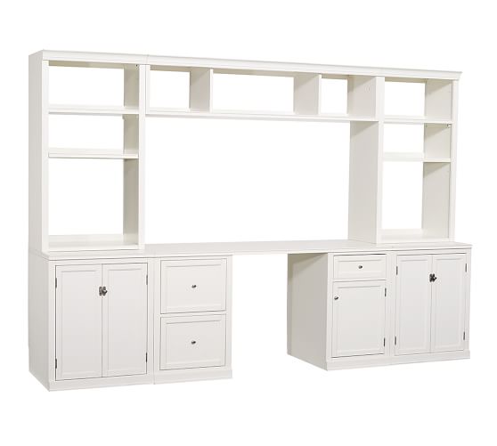 Logan Desk with Bookcase Suite & Bridge | Pottery Barn