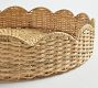Beau Handwoven Scallop Rattan Tray | Pottery Barn