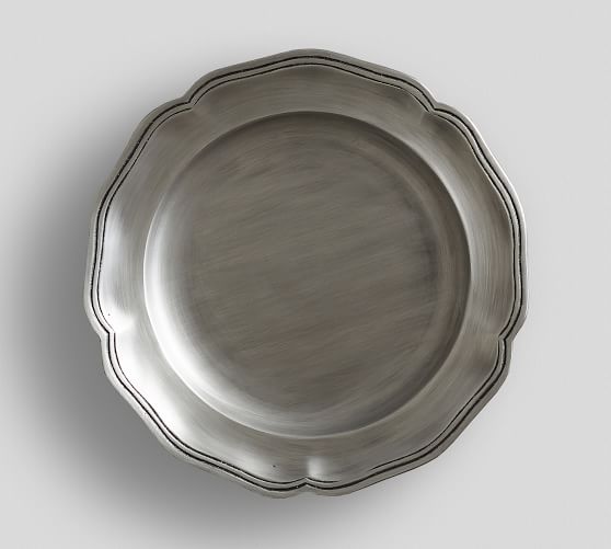 Pewter Scalloped Charger Plate | Pottery Barn