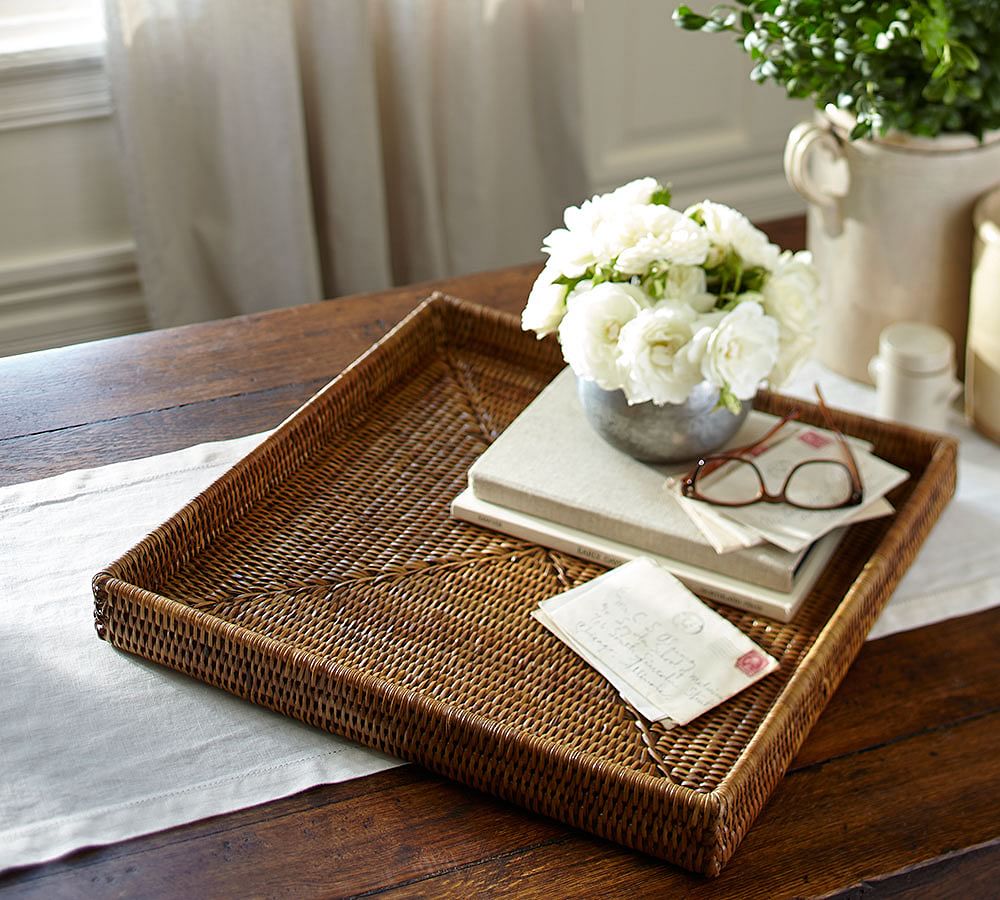 Large Woven Square Tray | Pottery Barn