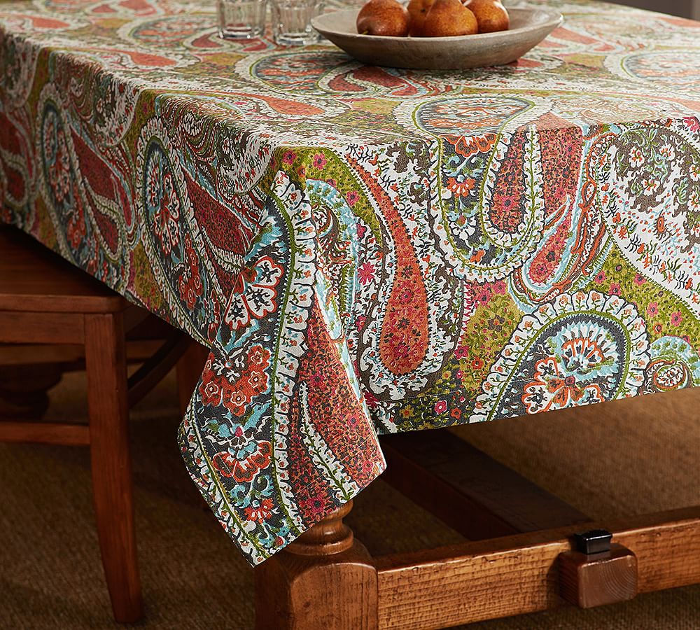 Zia Paisley Tablecloth | Pottery Barn