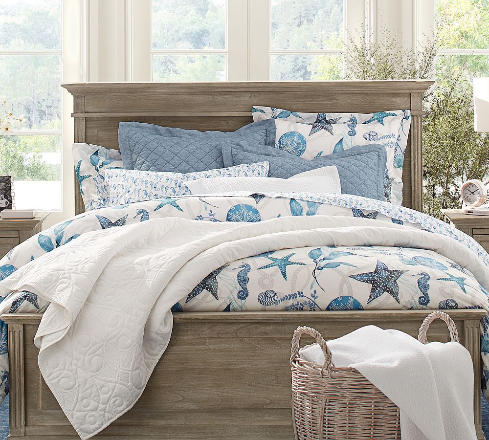 Seahorse Print Percale Sheet Set | Pottery Barn