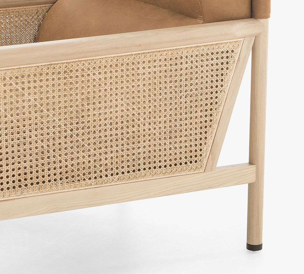 Rowan Cane Leather Armchair | Pottery Barn