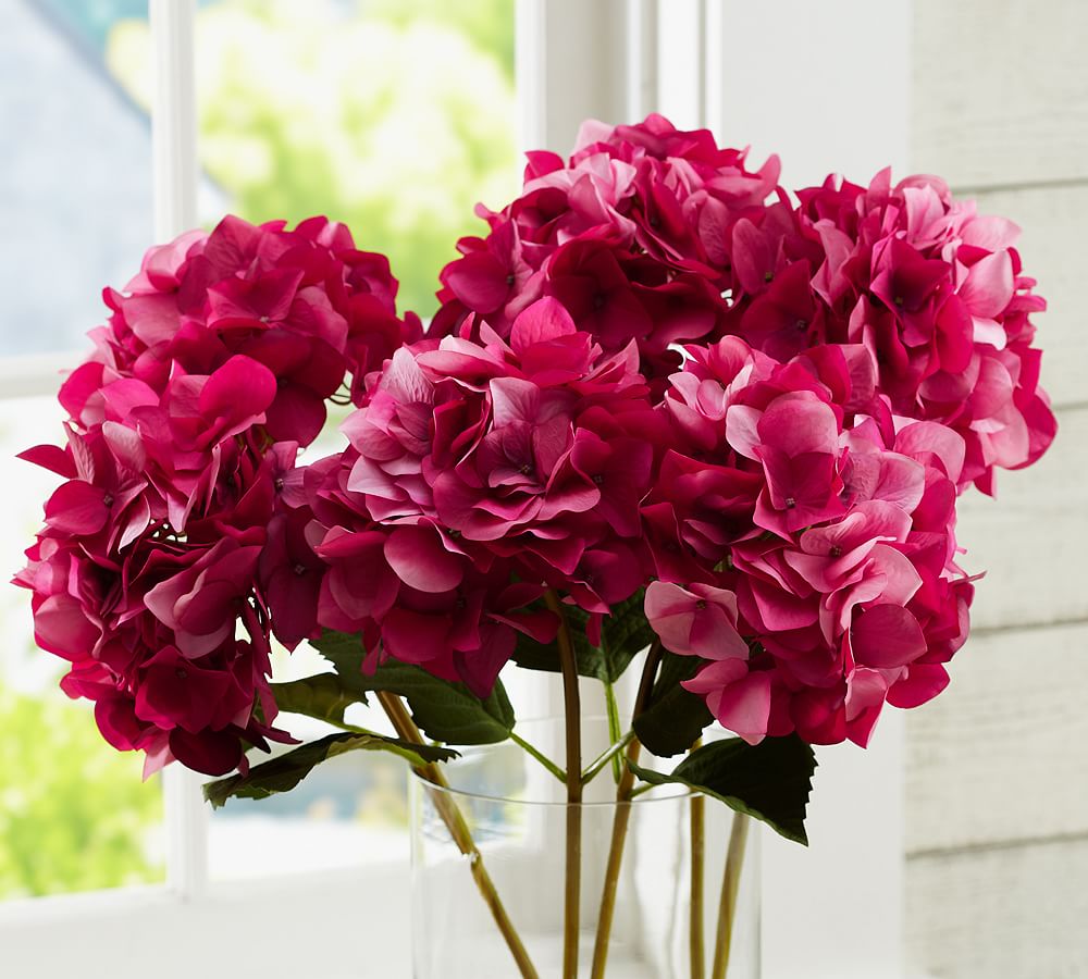 Faux Hydrangea Stem - Pink | Artificial Flowers | Pottery Barn